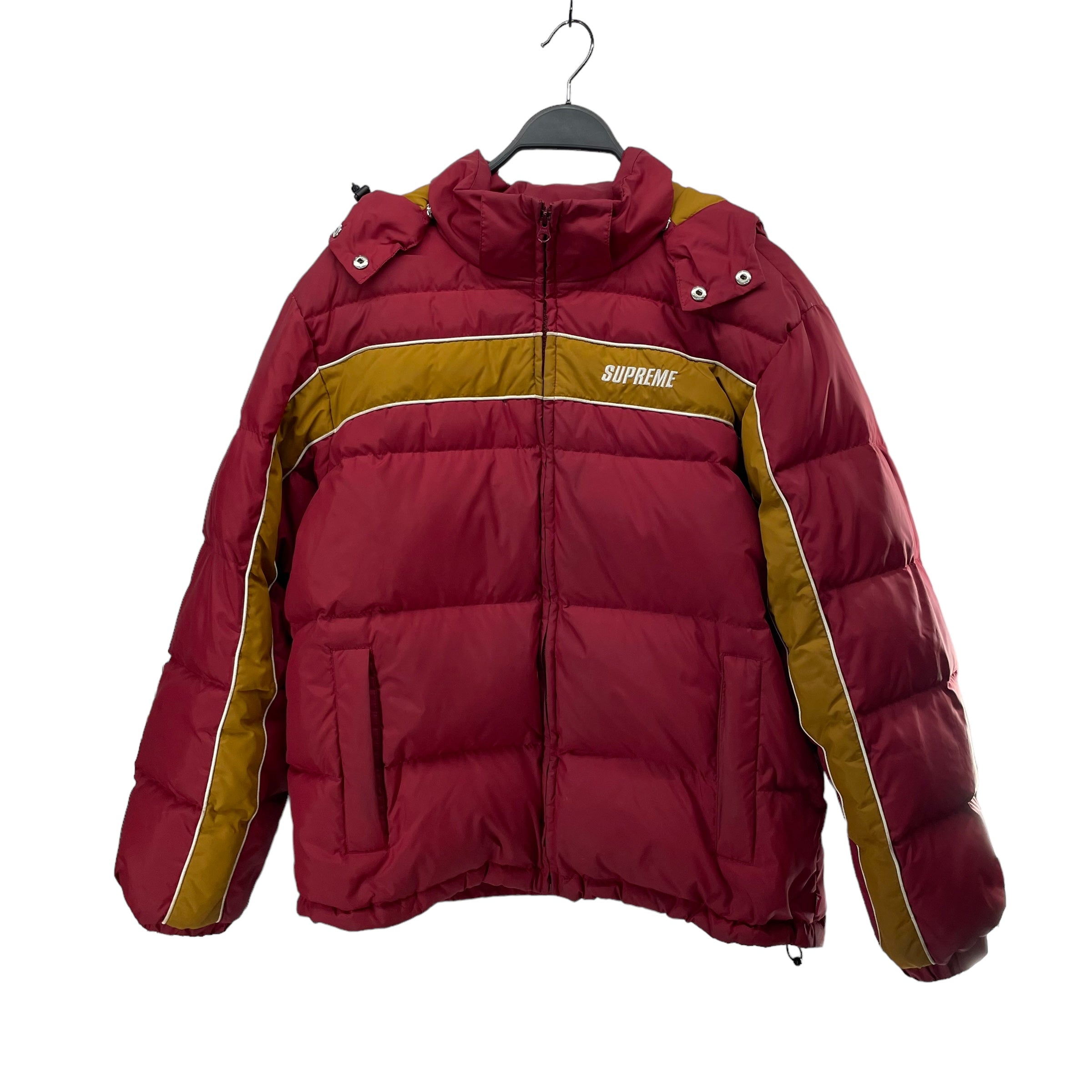 Supreme/Puffer Jkt/M/Nylon/RED/GOLD STRIPE / SNAP HOOD – 2nd STREET USA