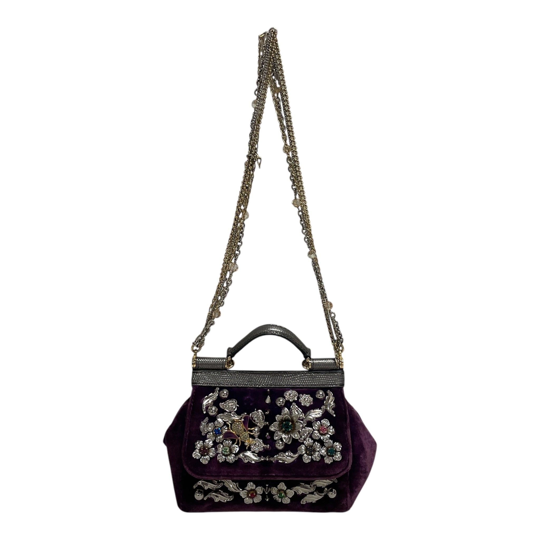 DOLCE&GABBANA/Cross Body Bag/S/Velour/PPL/SILVER HARDWEAR SPIKES – 2nd ...