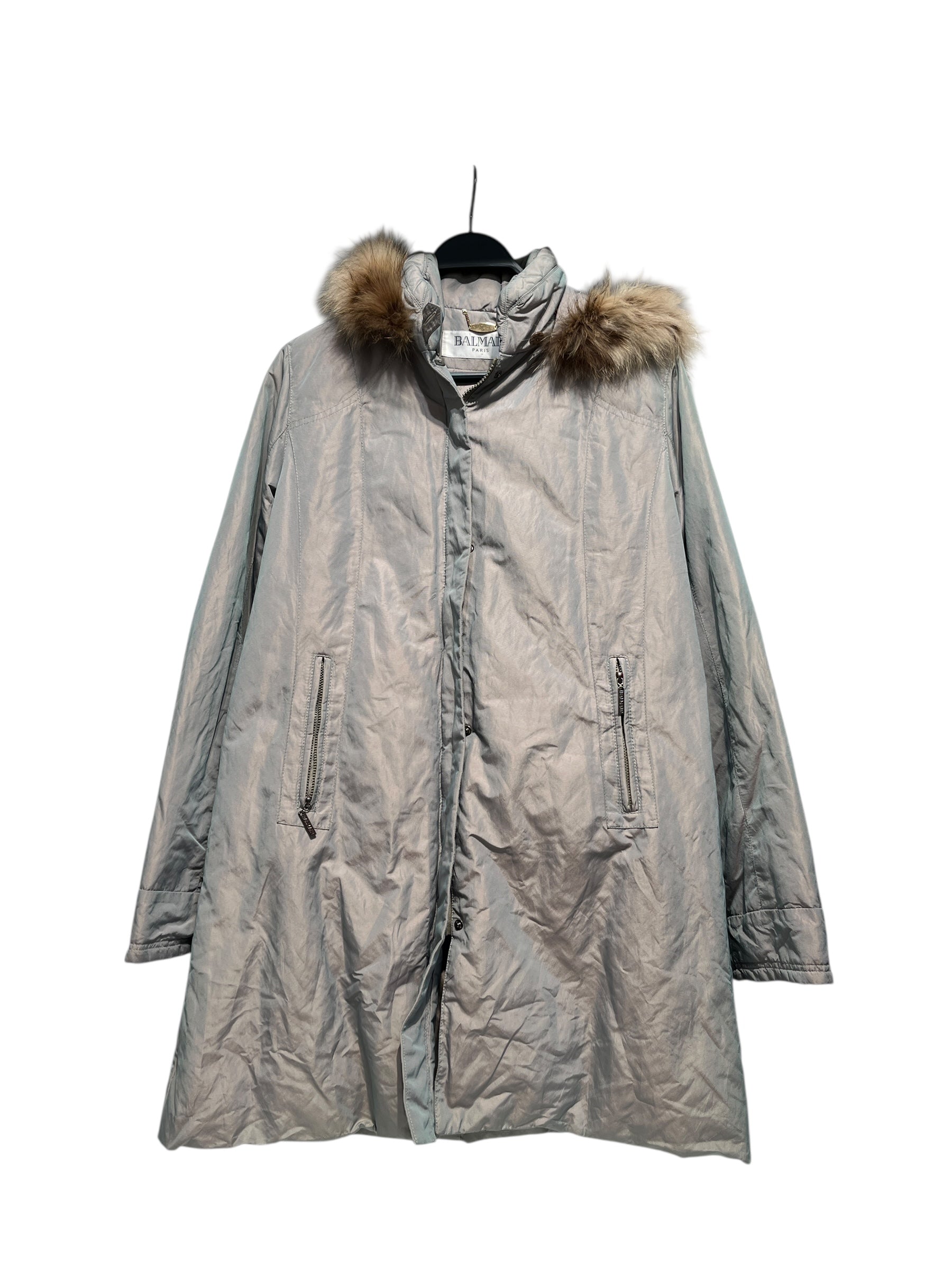 BALMAIN/Jacket/Cotton/BLU/fox fur hood – 2nd STREET USA