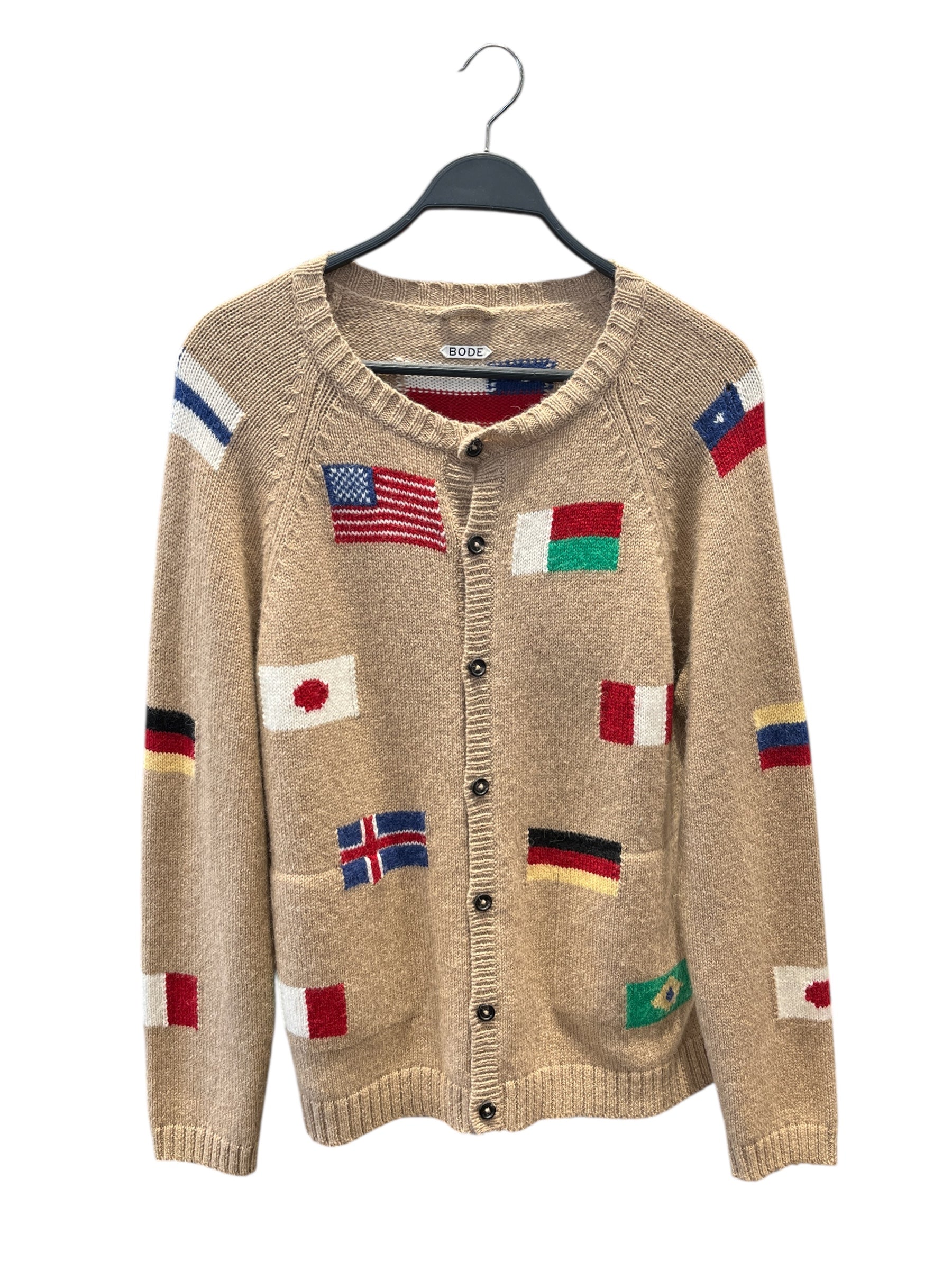 BODE/Cardigan/M/All Over Print/Cotton/BEG/AROUND THE WORLD CARDIGAN ...