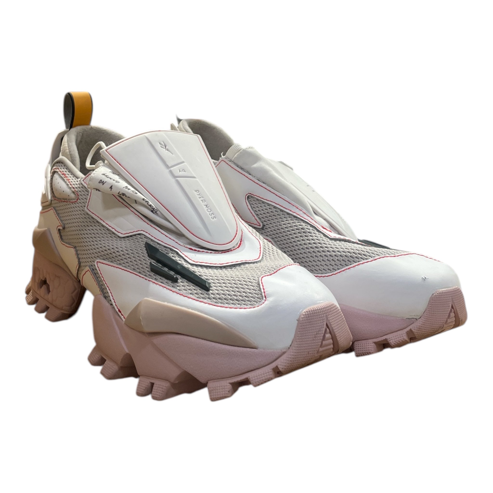 PYER MOSS/Reebok/Low-Sneakers/US 7.5/Cotton/WHT/Experoment 4 Trial Fur ...