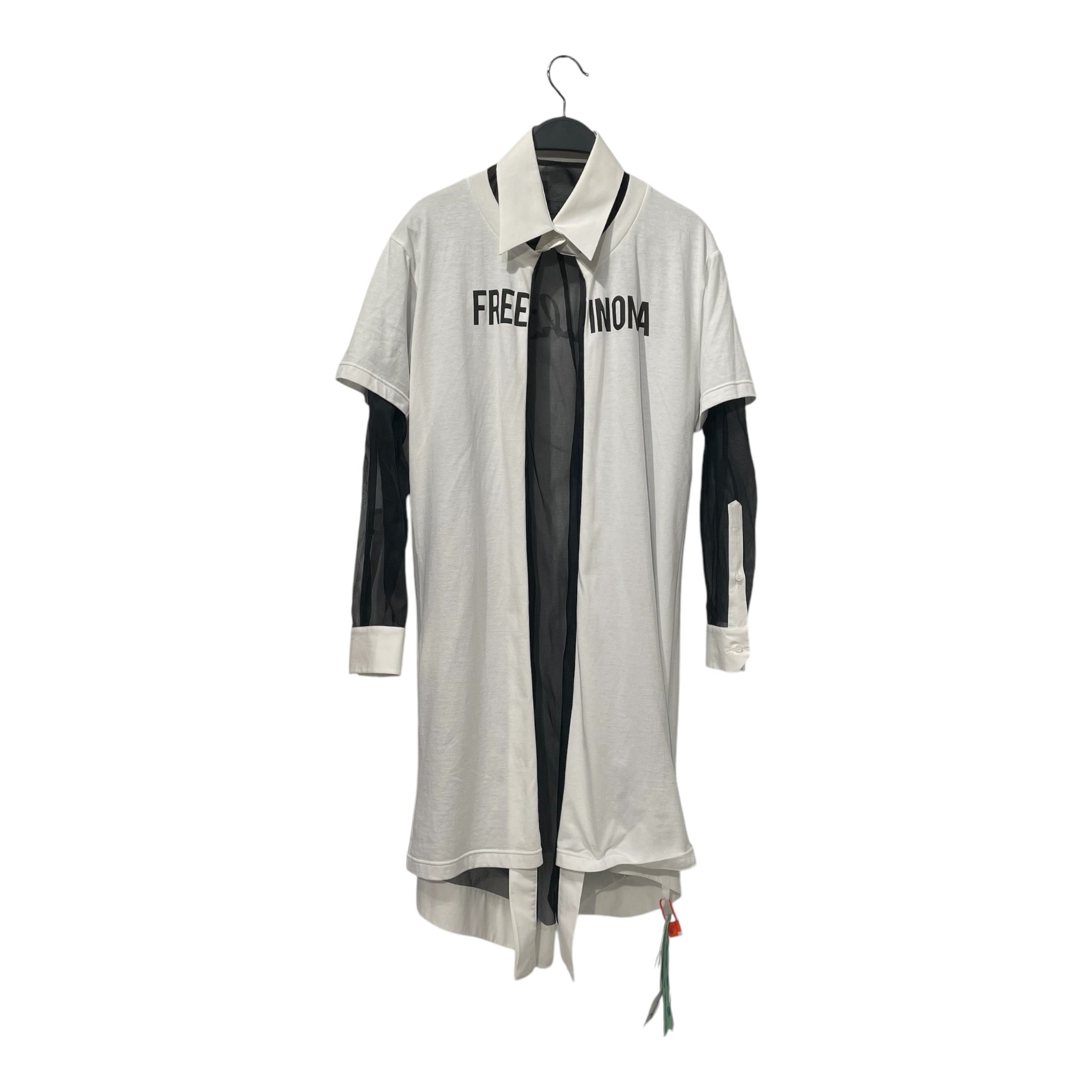 OFF-WHITE/Shirt Dress/44/BLK/Maxi Length/OFF WHITE BLACK DOUBLE LAYER ...