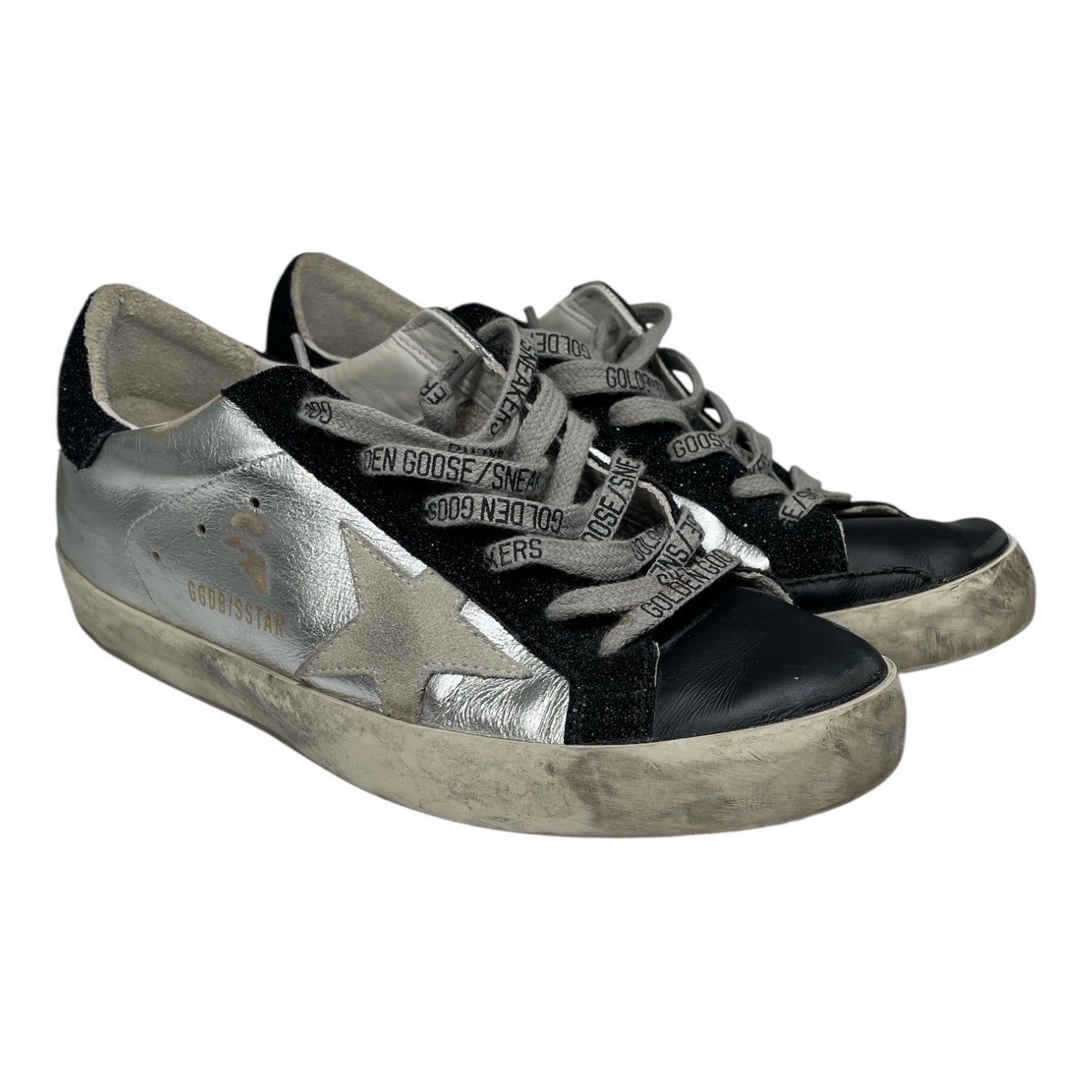 GOLDEN GOOSE/Low-Sneakers/EU 39/Border/Leather/SLV/blk toe – 2nd STREET USA