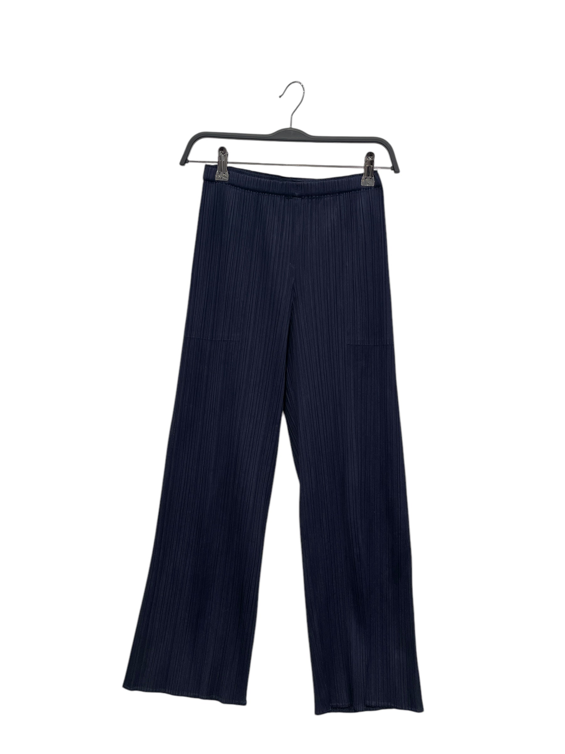 PLEATS PLEASE ISSEY MIYAKE/Bottoms/1/Polyester/NVY/STRAIGHT LEG PANTS ...