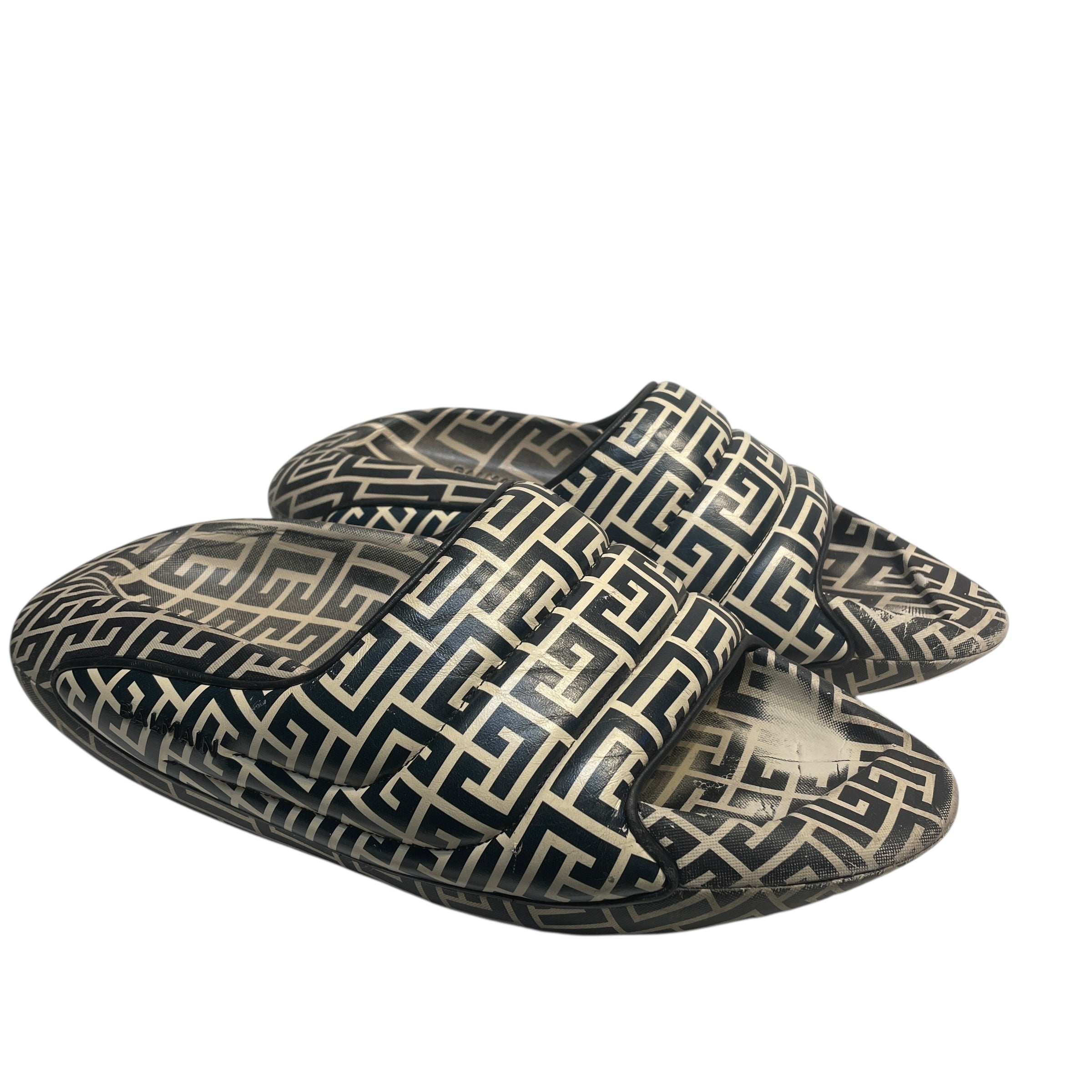 BALMAIN/Sandals/Monogram/Polyester/MLT/BALMAIN SLIDES – 2nd STREET USA