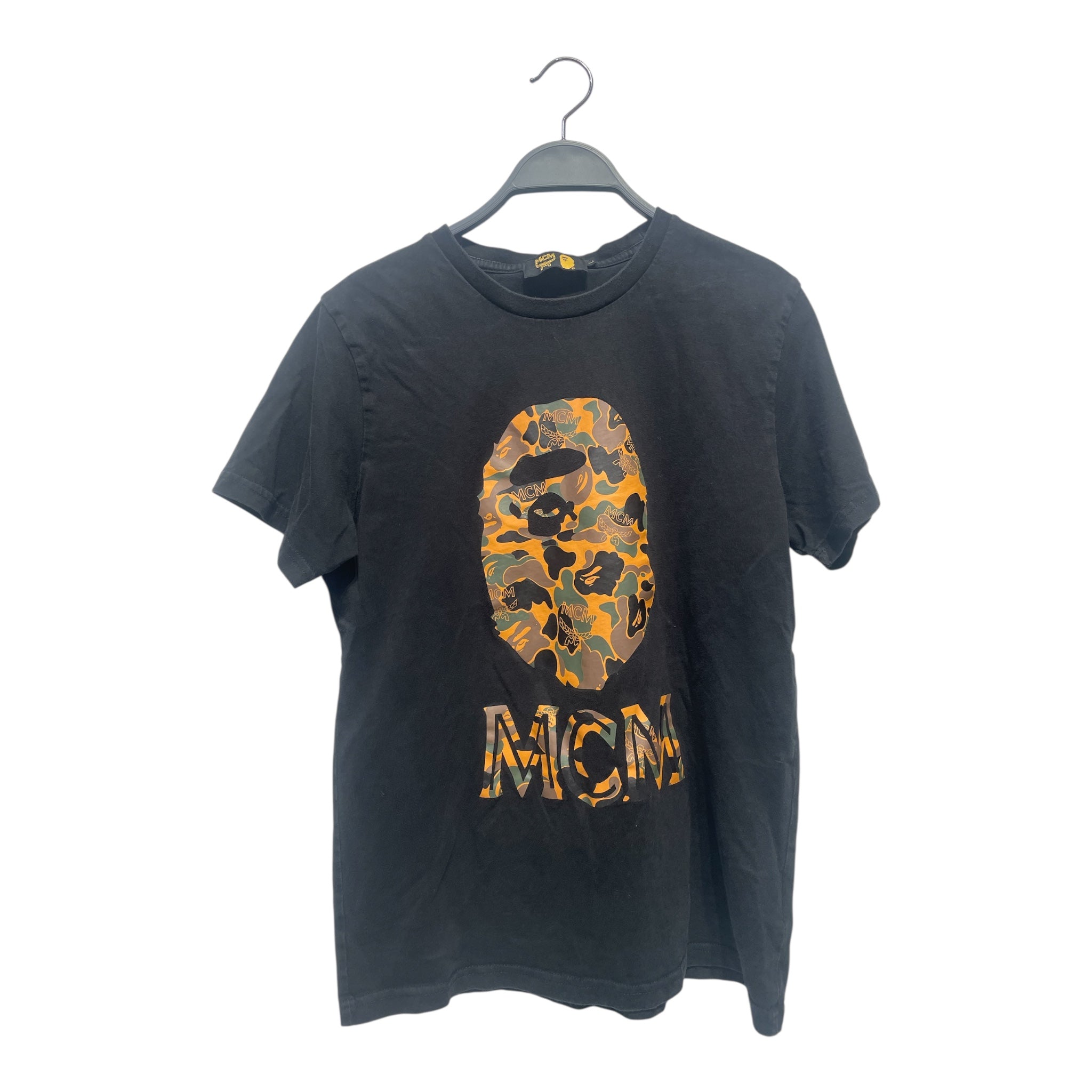 A BATHING APE/MCM/T-Shirt/Cotton/BLK/ – 2nd STREET USA