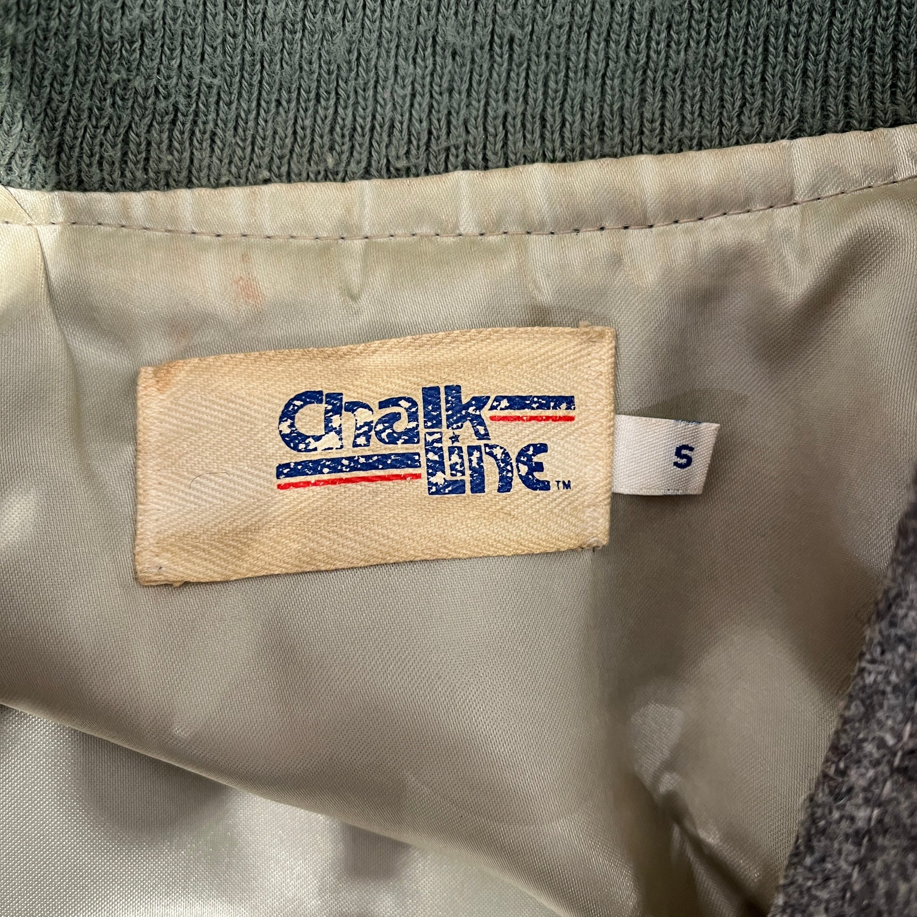 Chalk Line/Vintage/Jacket/S/Leather/GRY/80s RAIDERS VARSITY JACKET ...