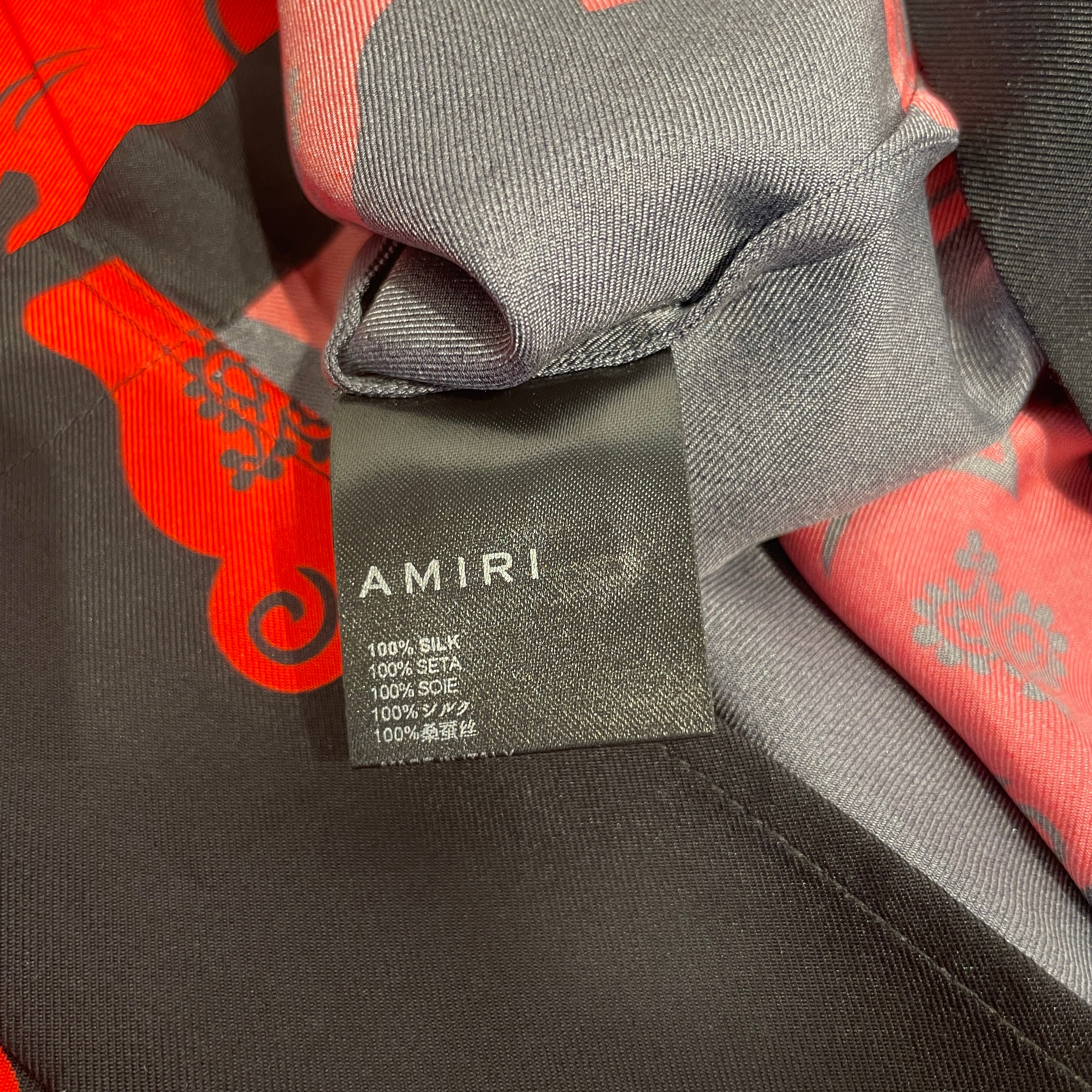 AMIRI/SS Shirt/XL/Tencel/BLK/All Over Print/Red Rabbit Bowling Shirt ...