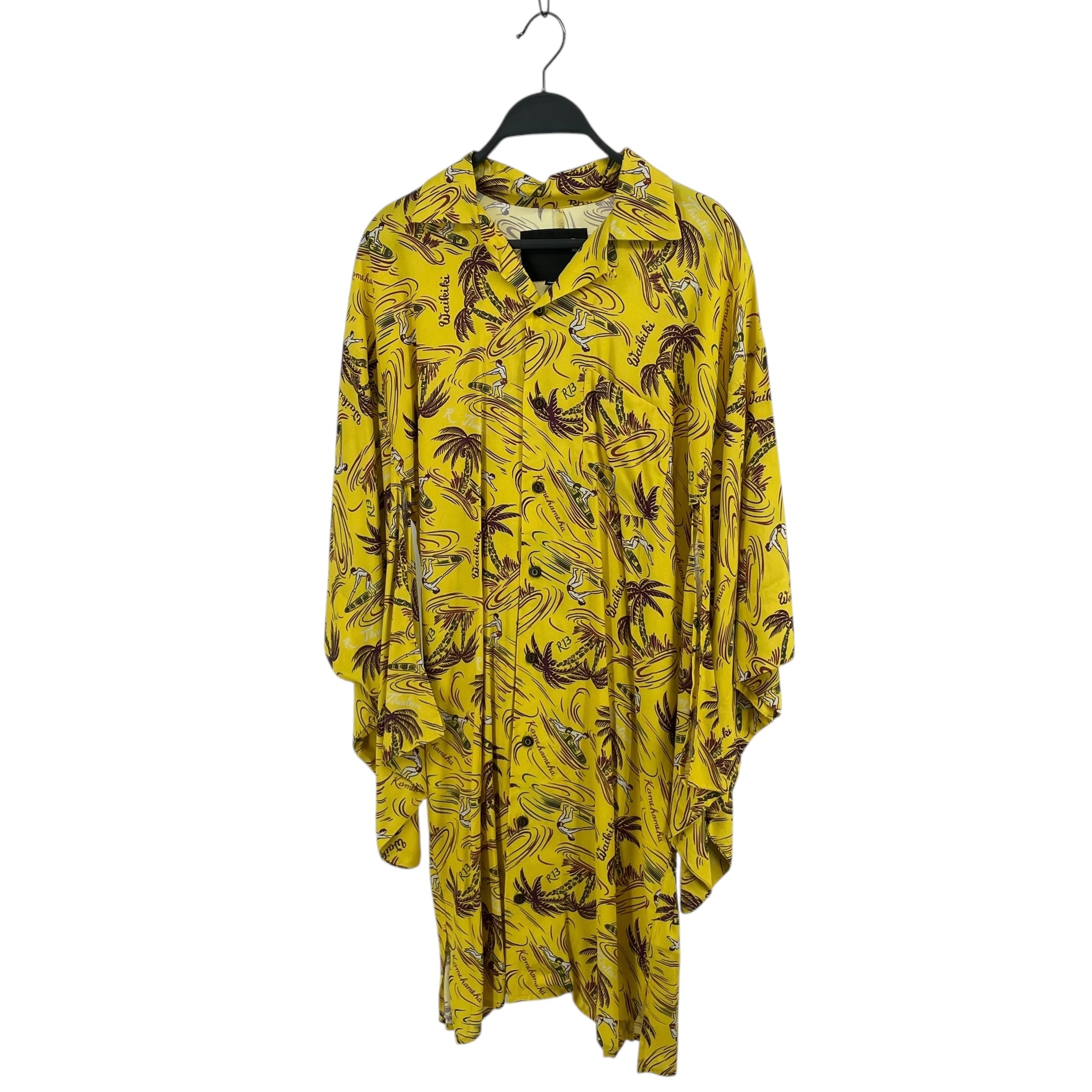 R13/LS Dress/XS/All Over Print/YEL/HAWAIIAN KIMONO – 2nd STREET USA