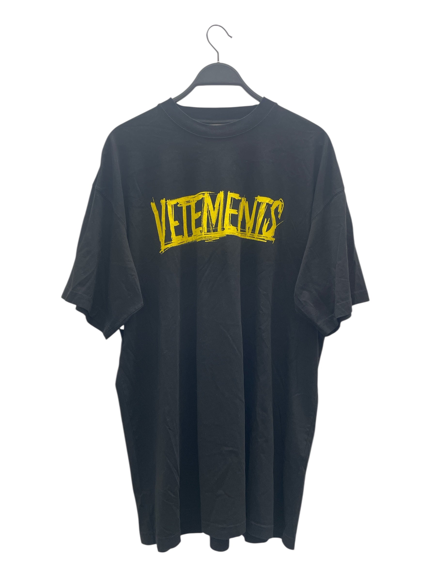 VETEMENTS/T-Shirt/M/Cotton/BLK/Graphic/YEL LETTERS – 2nd STREET USA