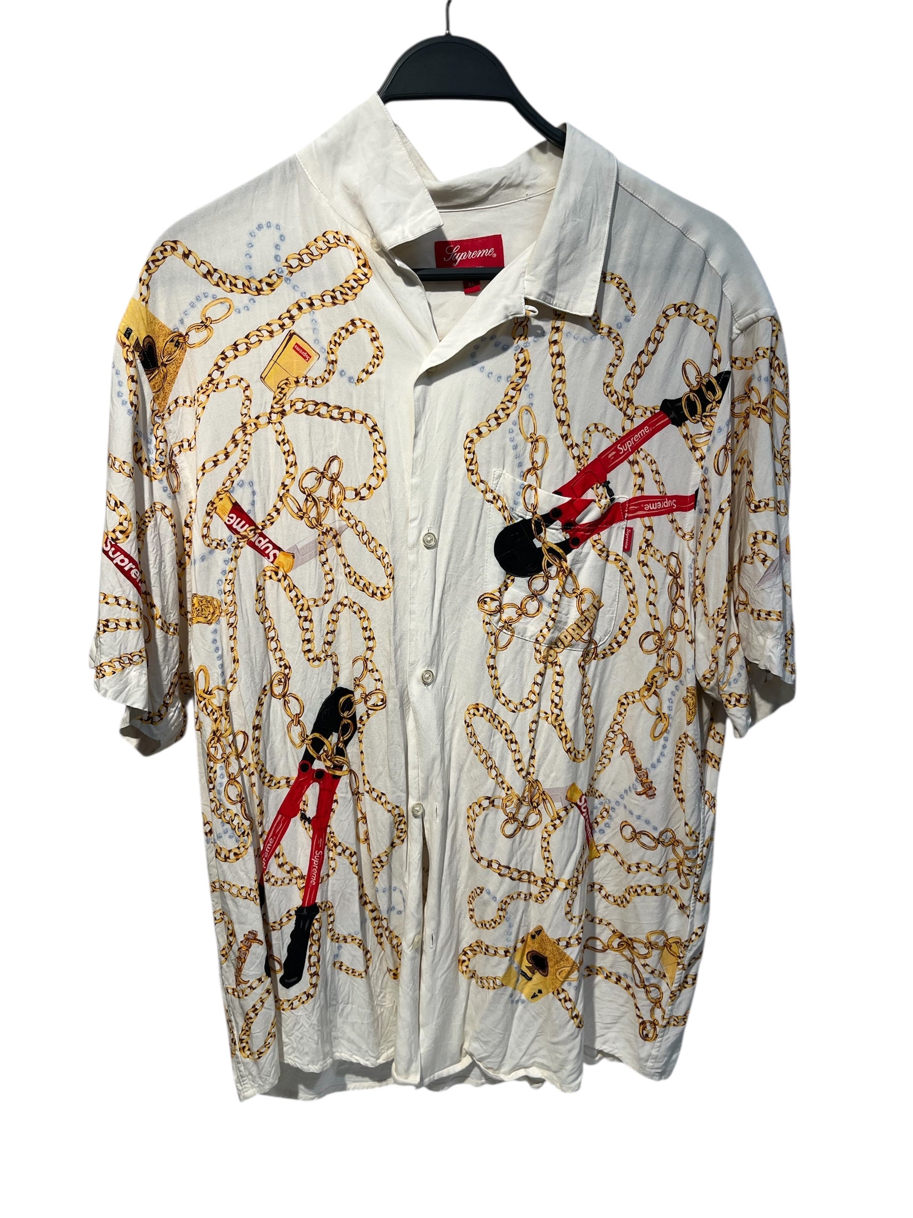 Supreme/SS Shirt/XL/Nylon/WHT/Open Coller/Gold Chains SS20 – 2nd STREET USA