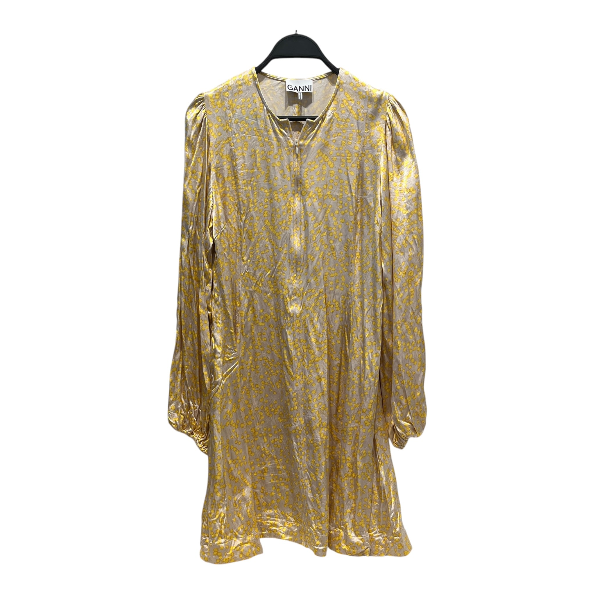 GANNI/Dress/40/Floral Pattern/YEL/zip front – 2nd STREET USA