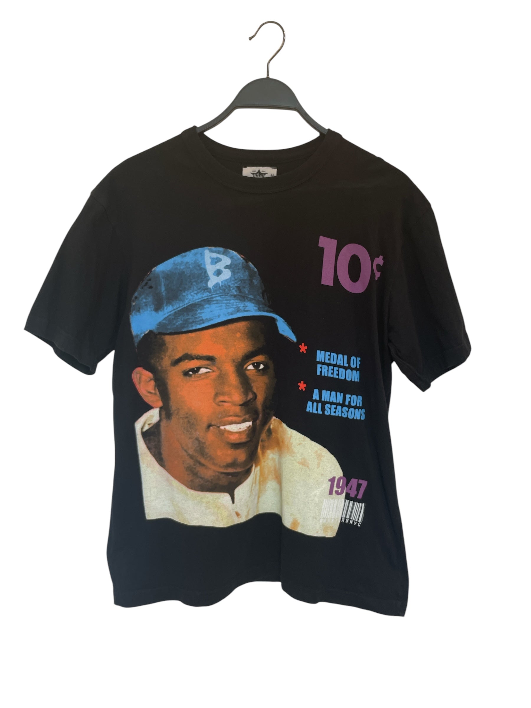 BARRIERS/T-Shirt/M/Cotton/BLK/Graphic/JACKIE ROBINSON BARRIERS TEE ...