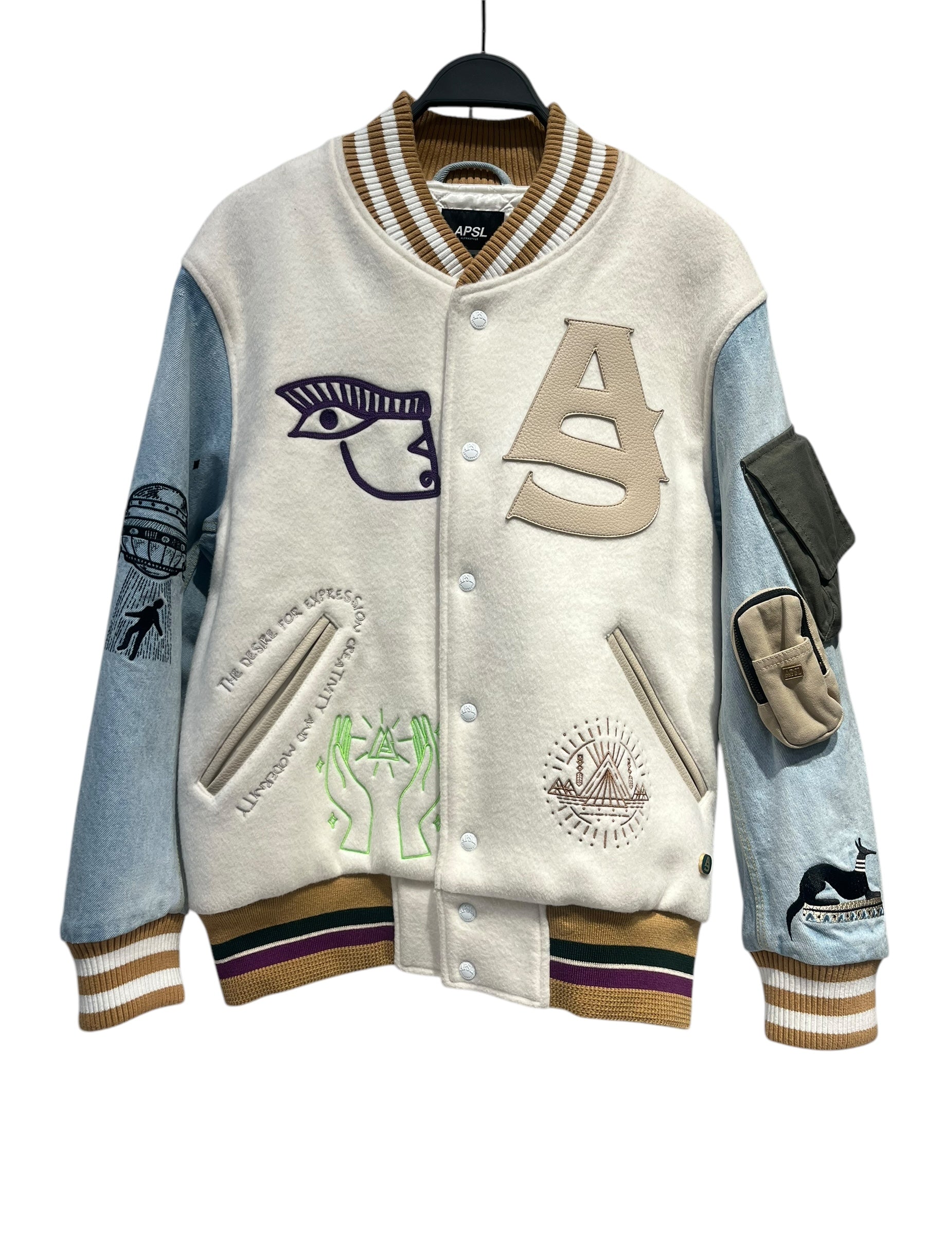 ALPHA STYLE/Jacket/M/Wool/WHT/Graphic/LETTERMAN JACKET – 2nd STREET USA