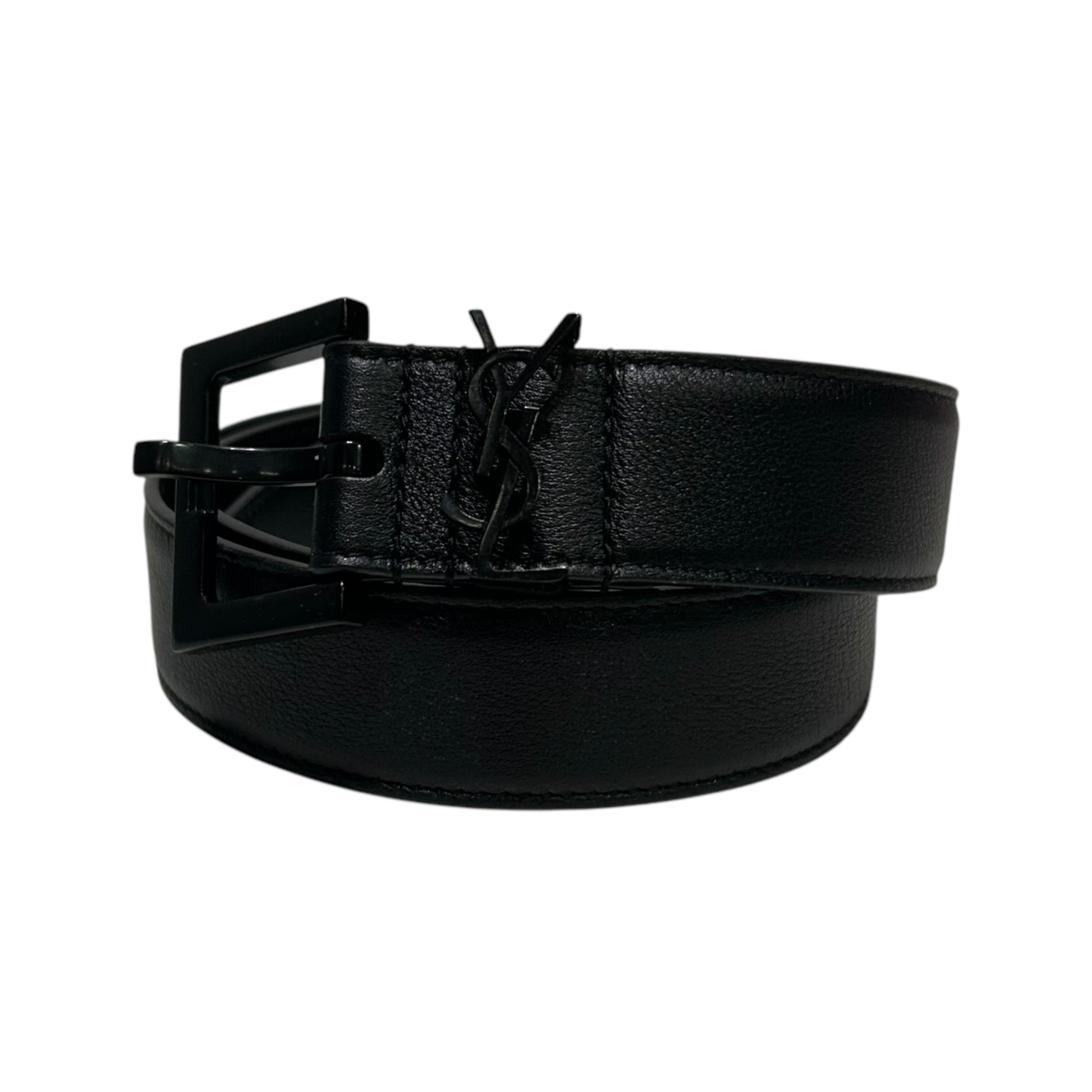 YVES SAINT LAURENT/Belt/Leather/BLK/YSL LOGO BELT – 2nd STREET USA