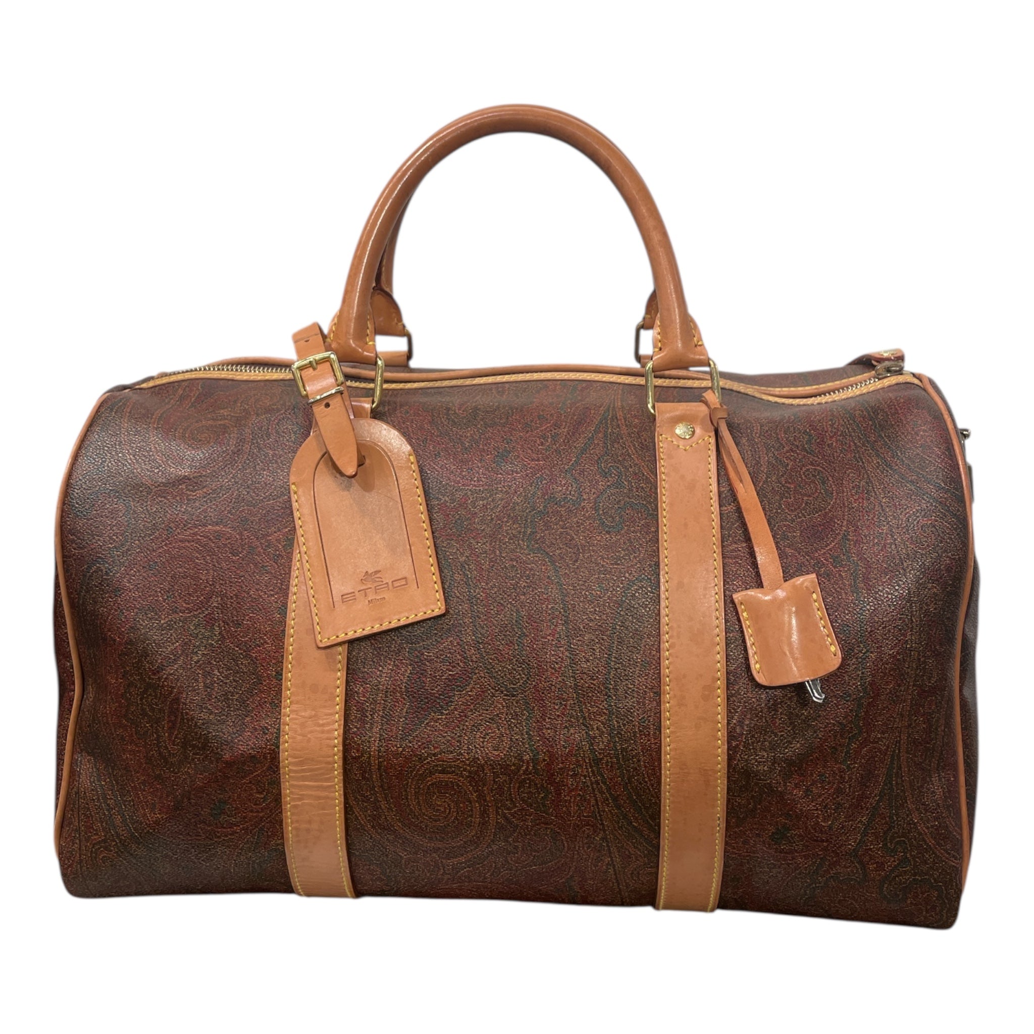 ETRO/Hand Bag/L/All Over Print/Leather/BRW/BOSTON BAG – 2nd STREET USA