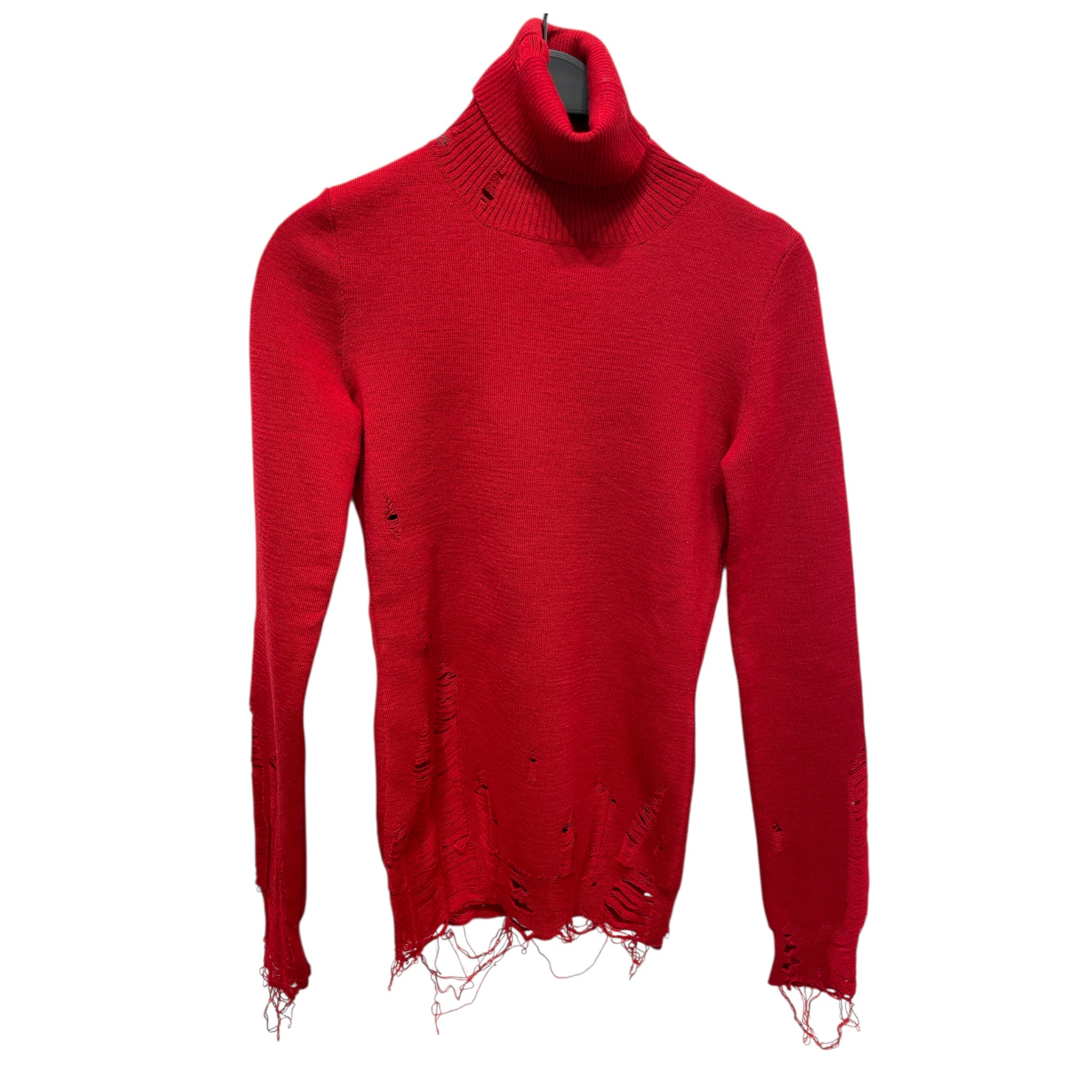 Maison Margiela/Sweater/S/Acrylic/RED/DISTRESSED ACRYLIC – 2nd STREET USA