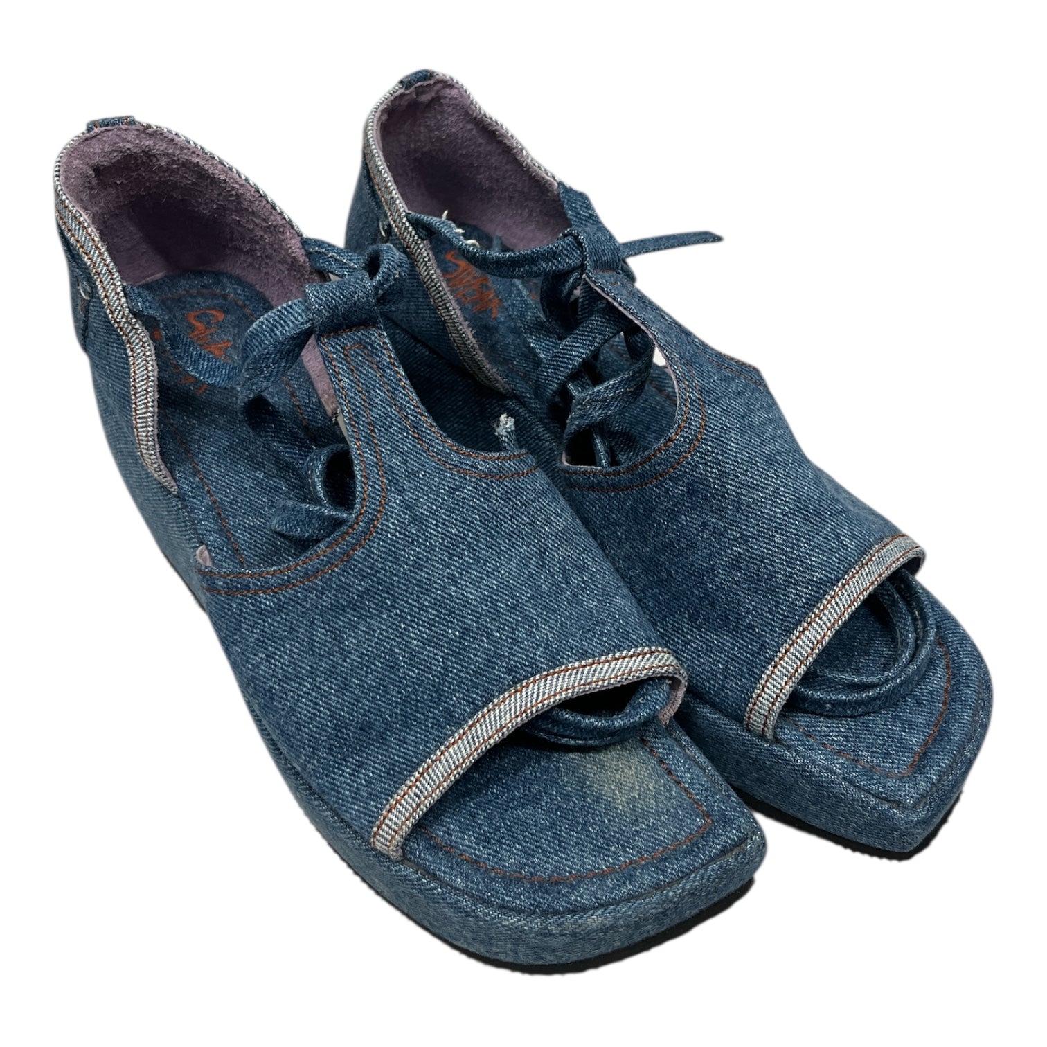 SWEAR/Sandals/US 9.5/Denim/BLU/Denim Platform Sandals – 2nd STREET USA